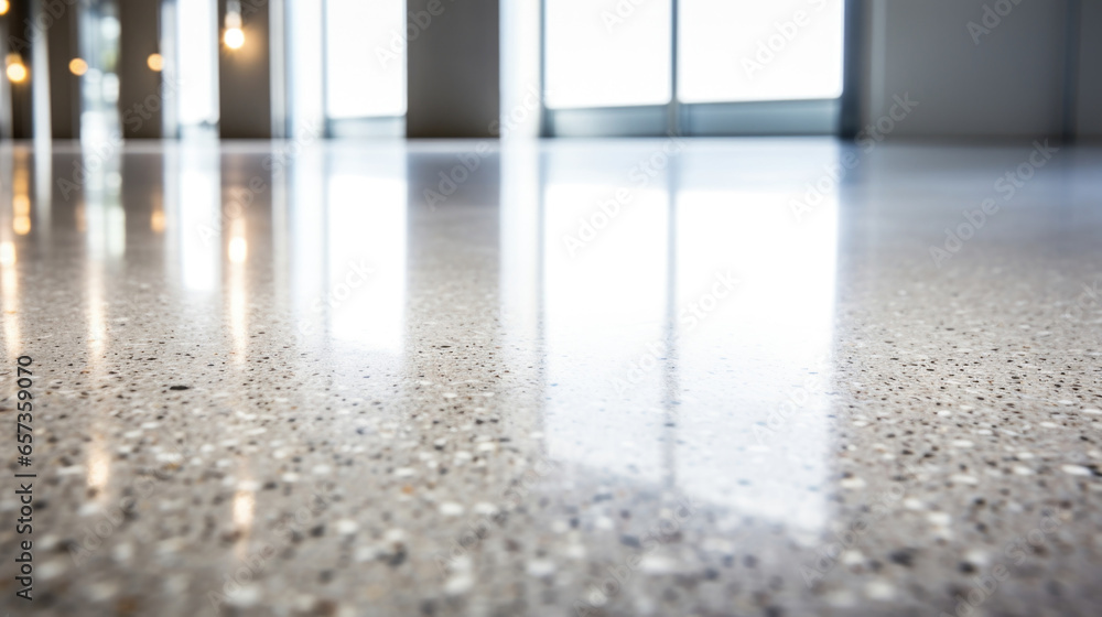 Poster Closeup of Polished Aggregate Concrete Flooring The polished ...