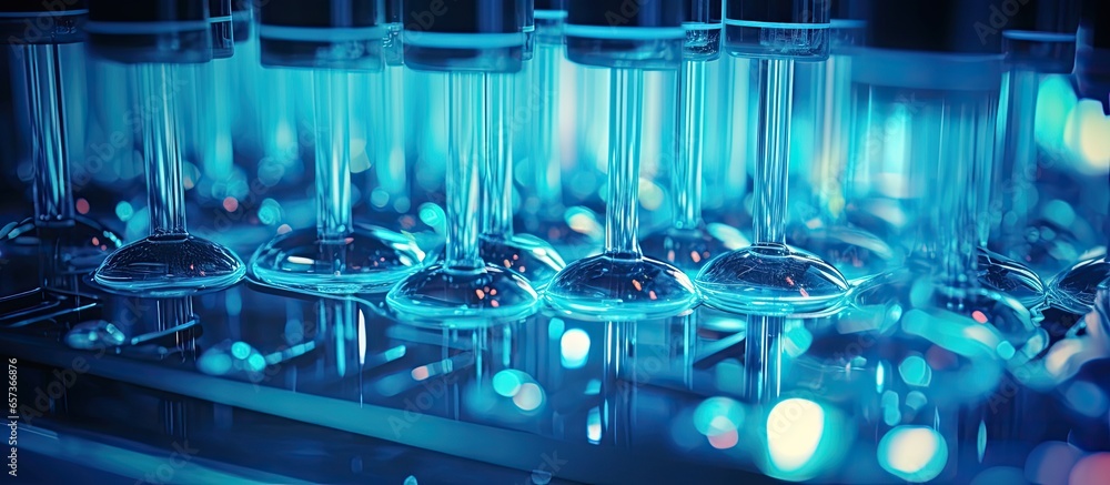 Close up photo of PCR reactor with test tubes of DNA samples for ...