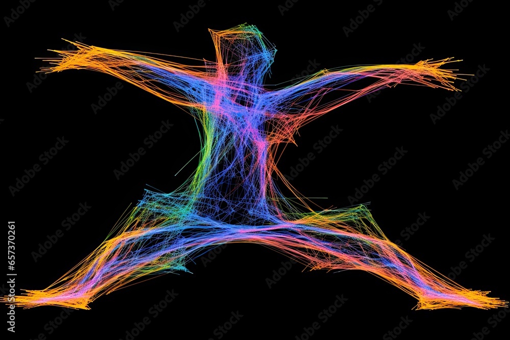 Dynamic Gymnastics Routine: Abstract Visualization of Power and Grace ...