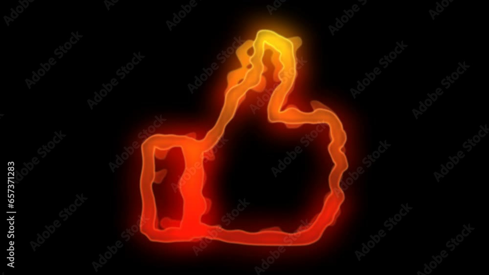 Molten Fire Thumbs Up Icon VJ Loop Animation Stock Video | Adobe Stock
