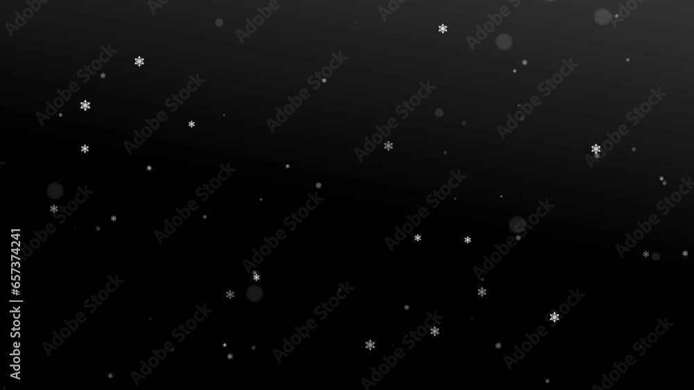 Vidéo Stock Motion Snow animation repesenting snow falling on black ...