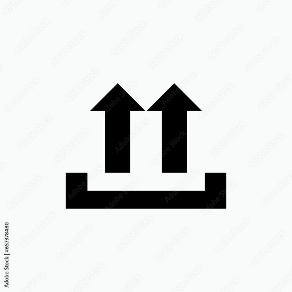 Side Up Icon. Arrow Symbol, Handling Goods - Vector. Stock Vector ...