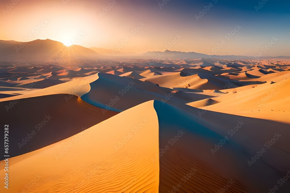 Great Sand Sea, Libyan Desert, Africa stock photo A sunset in the ...