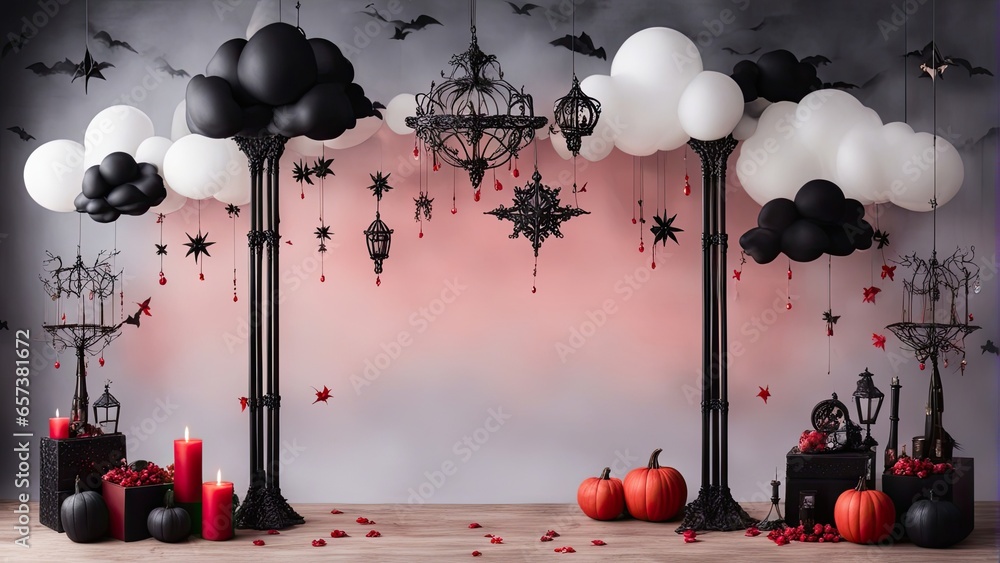 Halloween Backdrop Baby Photography Background Red Vampire Backdrop ...