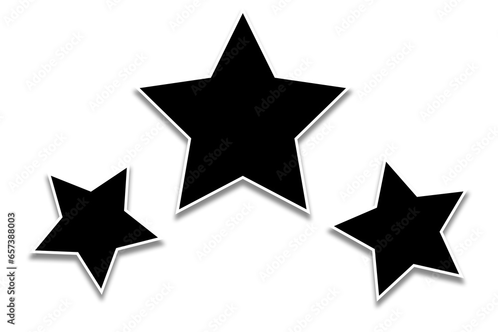 3 Blank star shape photo frames template in a simple layout. Used as a ...