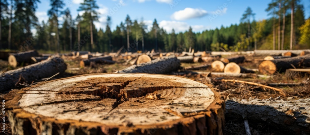 Overexploitation of pine tree forests leads to deforestation ...