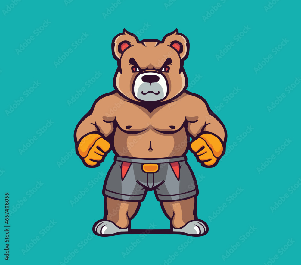 Ferocious Grizzly Gladiator: Vector Graphics Mascot Character ...