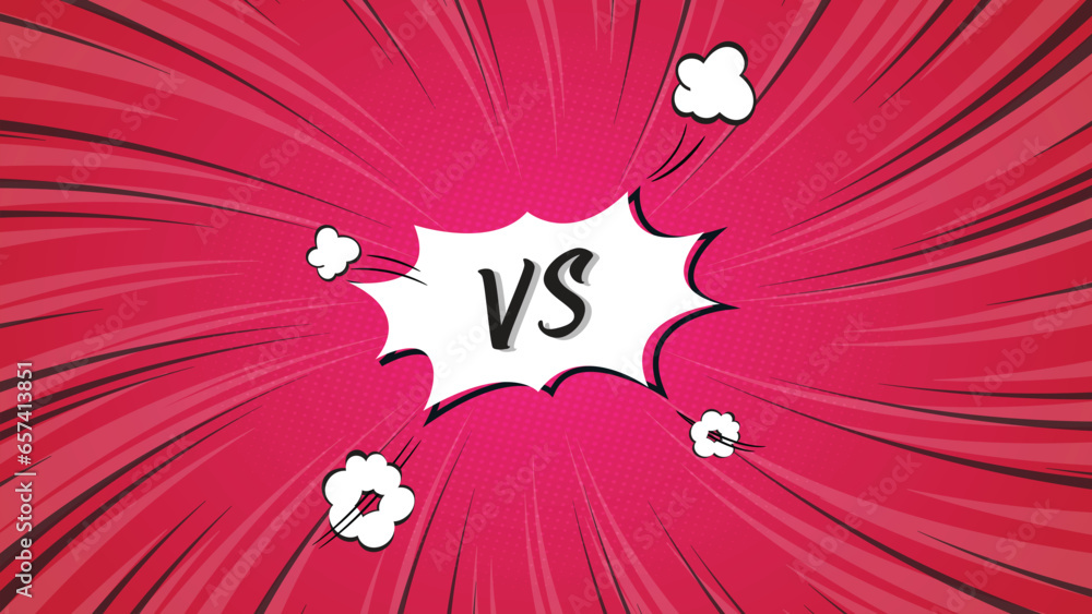 Pink gradient style comic book versus template background. Comic versus ...