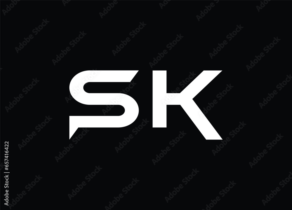 sk letter logo and monogram logo. stylish logo. smart logo Stock Vector ...