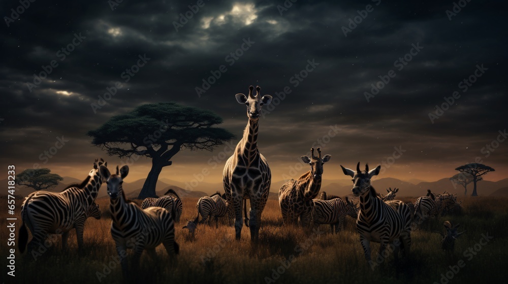 An Assembly of Wilderness Compositing a Diverse Array of African Safari ...