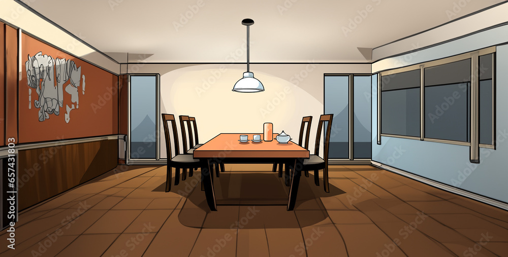 modern living room, clipart cartoon modern dining room empty white ...