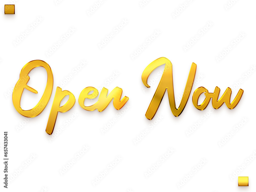 Open Now Gold PNG Typography Text Transparent Image Stock Illustration ...