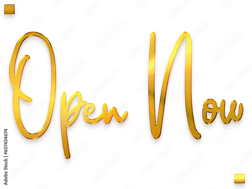 Open Now Gold PNG Typography Text Transparent Image Stock Illustration ...