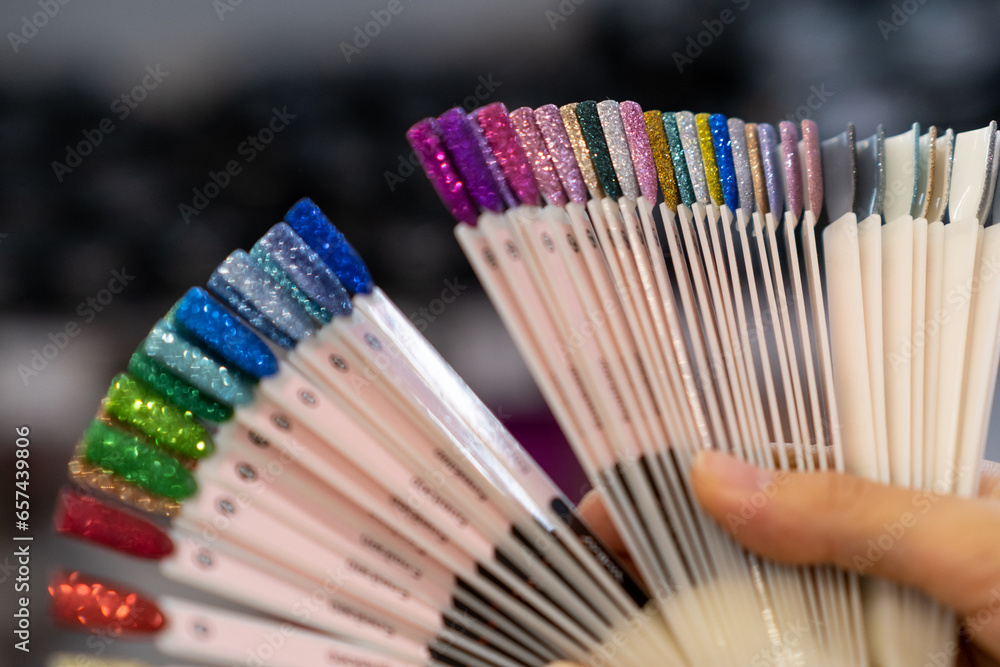 Foto de Collection of nails color polish samples. A palette of nail ...