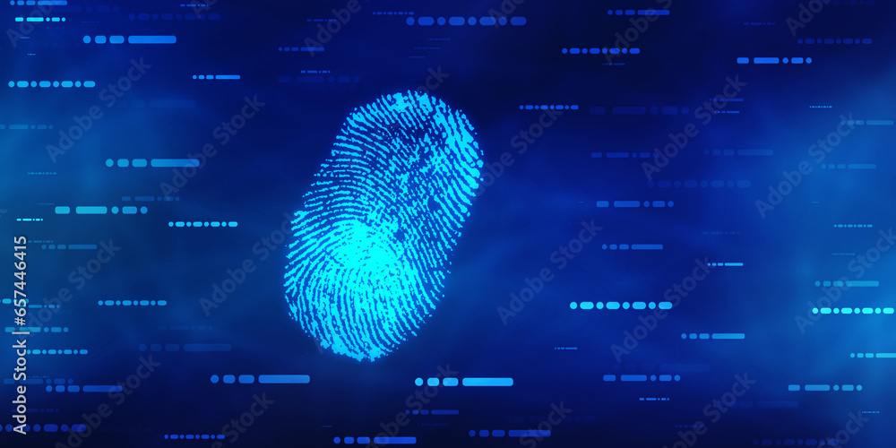 Abstract security system concept with fingerprint on technology ...