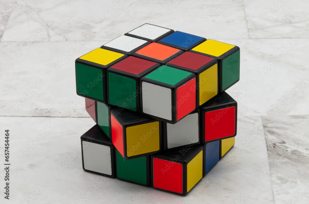 Bologna - Italy - October 4, 2023: Rubik's cube isolated on white ...