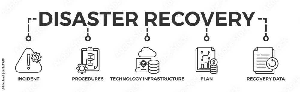 Disaster recovery banner web icon vector illustration concept for ...
