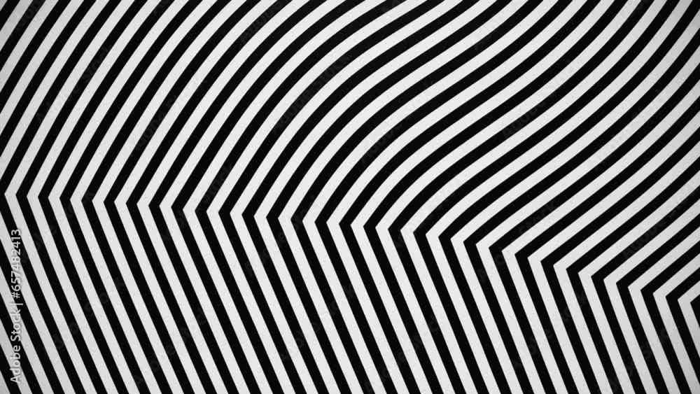 A Creative Abstract Black and White Painting Bendy Line Geometry ...