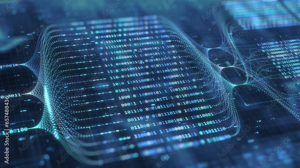 Big data technology and data science abstract background. Data scientist querying. Analysing and ...