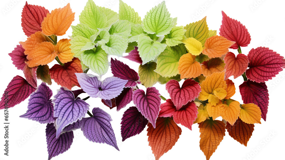 Colorful leaves of coleus (Plectranthus scutellarioides) coleus blumei ...