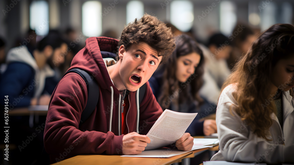 A comical illustration of a student having a panic attack after ...