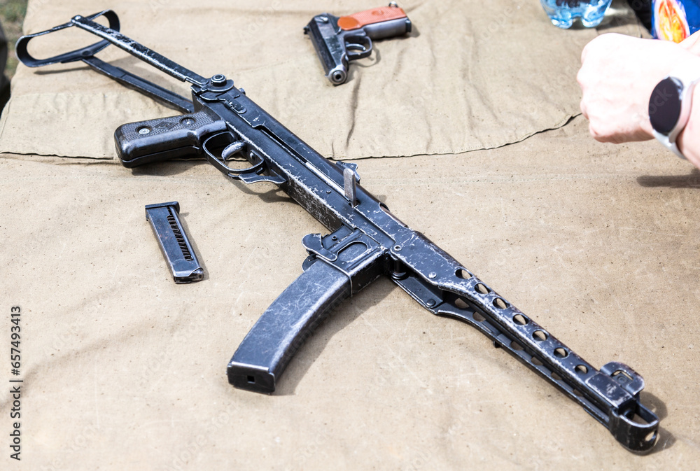 Soviet Sudaev submachine gun from World War II Stock Photo | Adobe Stock