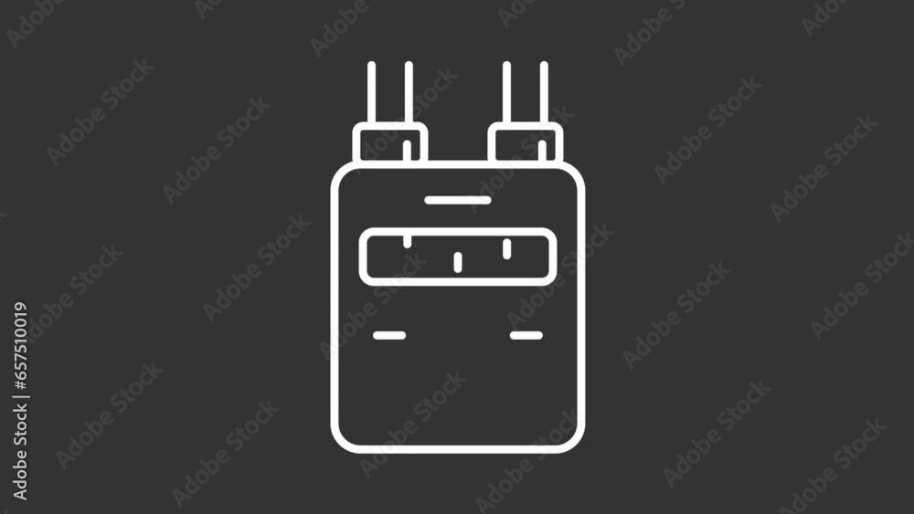 White simple thin line animation of gas meter, HD video with ...