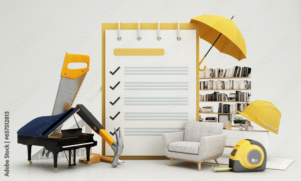 interior design concept of the contractor and construction cost ...