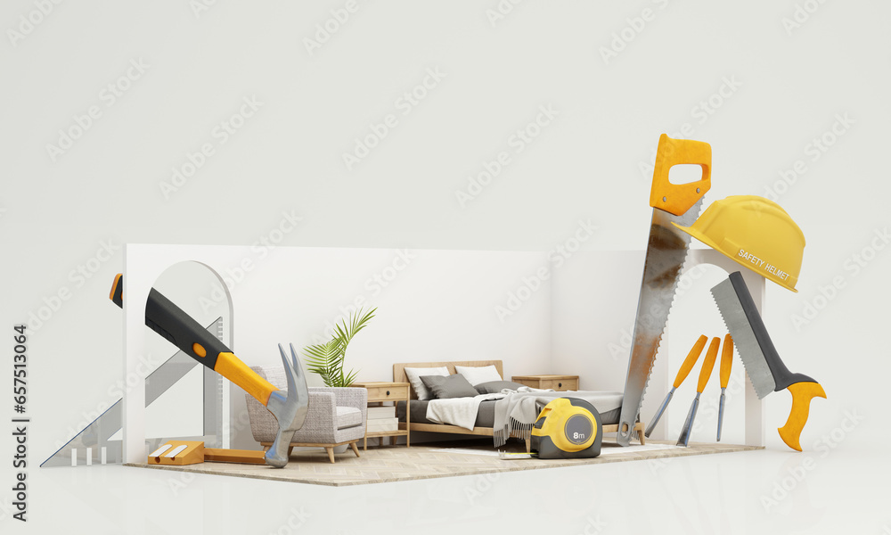 interior design concept of the contractor and construction cost ...