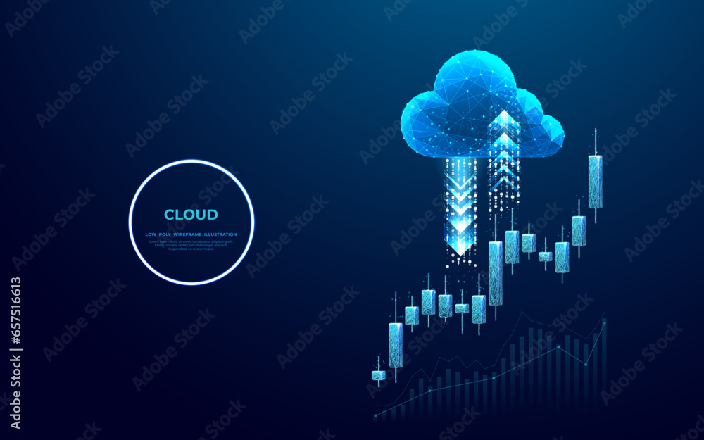 Abstract cloud storage icon with arrows up and down and Japanese ...