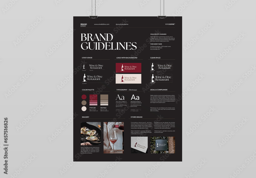 Brand Guidelines Poster Layout Stock Template | Adobe Stock