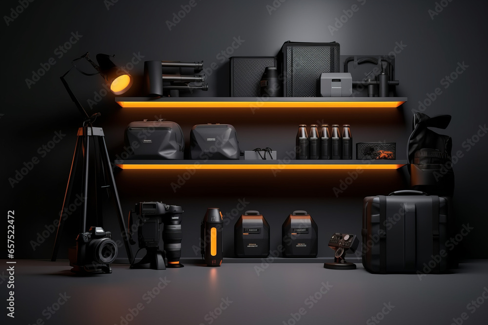 Product showcase spotlight on black gradient background Stock Photo ...