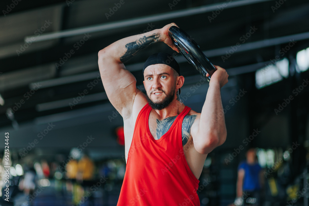 This bodybuilder strikes a pose in the gym, highlighting his incredible ...