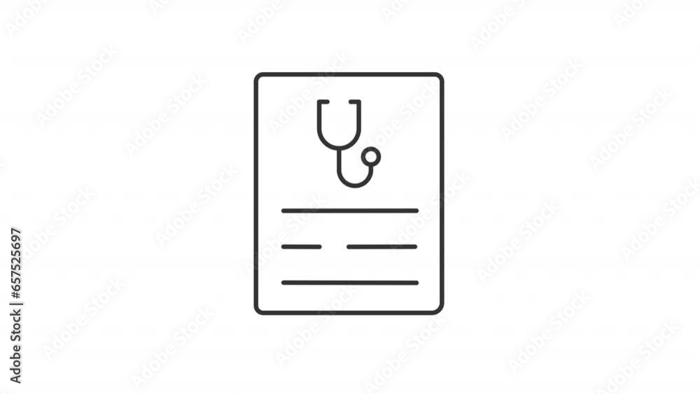 2D black simple thin line animation of sick leave, HD video with ...