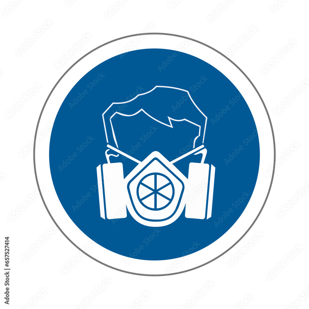 Masque respiratoire EPI Panneau équipements sécurité au travail rond ...