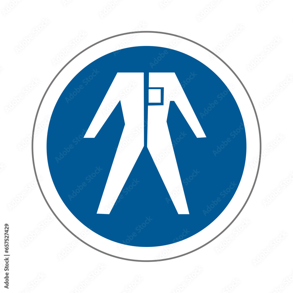 Tenue de travail EPI Panneau équipements sécurité au travail rond bleu ...