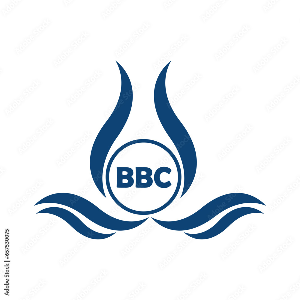 BBC letter water drop icon design with white background in illustrator ...