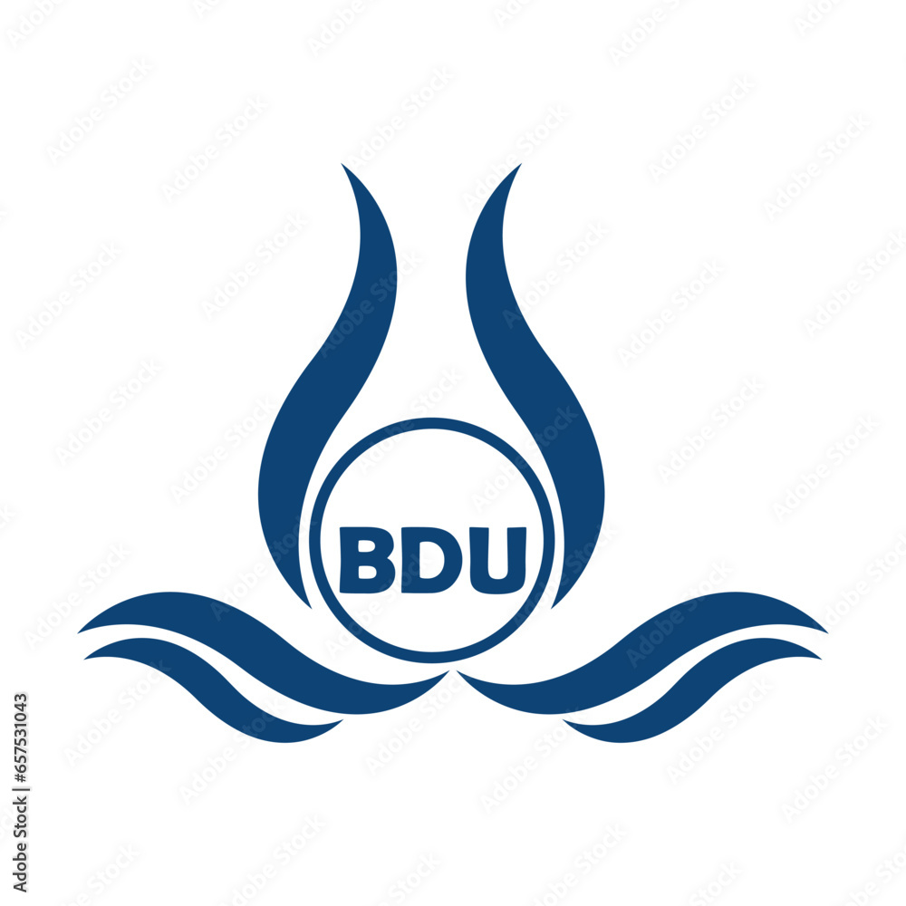 BDU letter water drop icon design with white background in illustrator ...