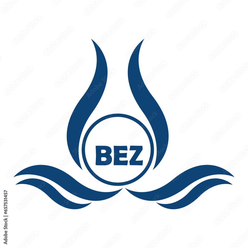 BEZ letter water drop icon design with white background in illustrator ...