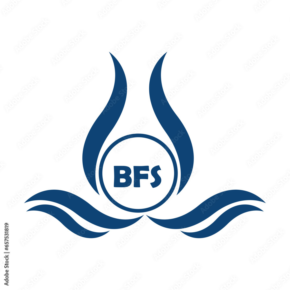 BFS letter water drop icon design with white background in illustrator ...