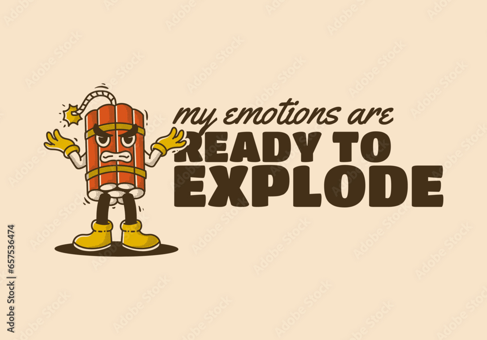 my emotions are ready to explode. Mascot character design of tnt ...