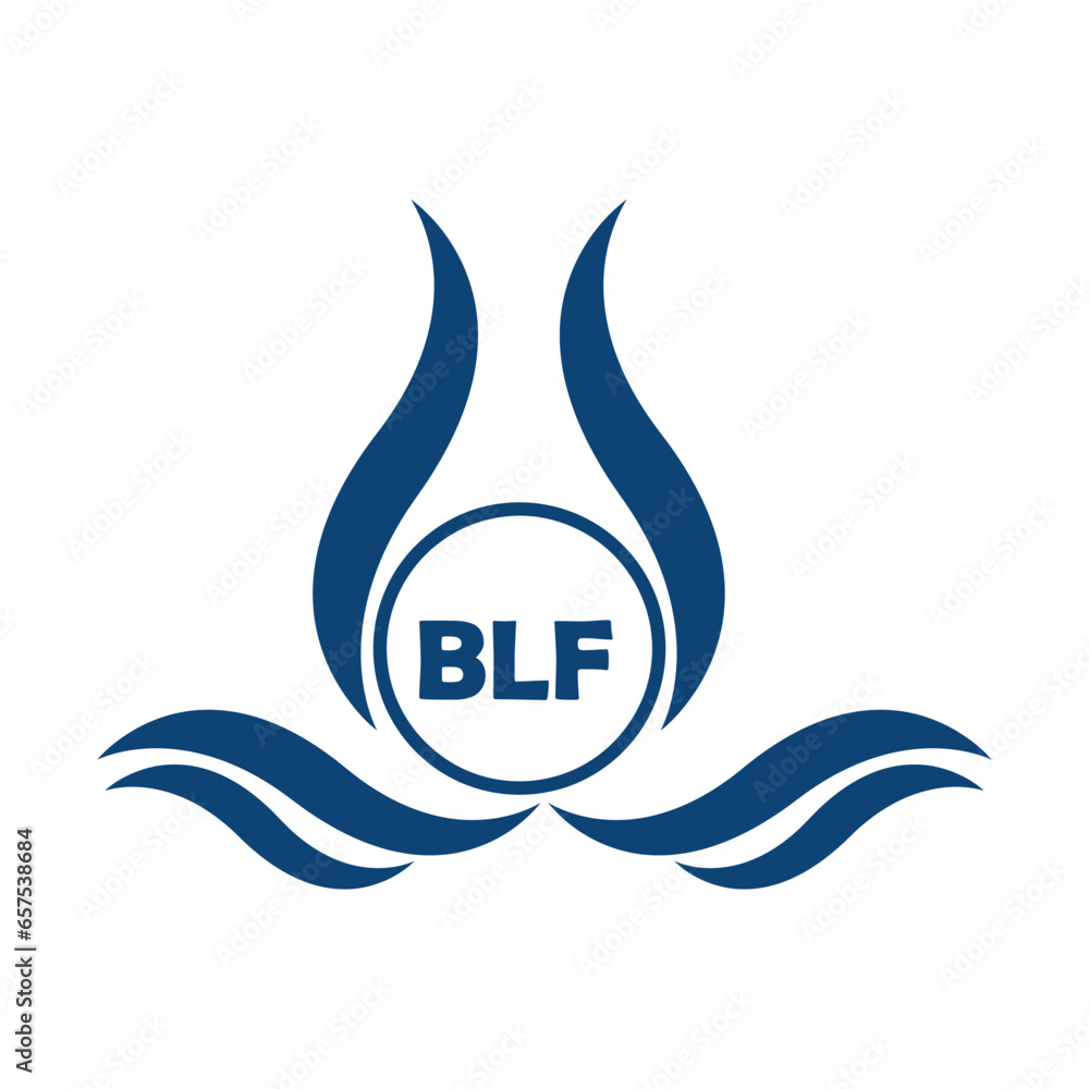 BLF letter water drop icon design with white background in illustrator ...