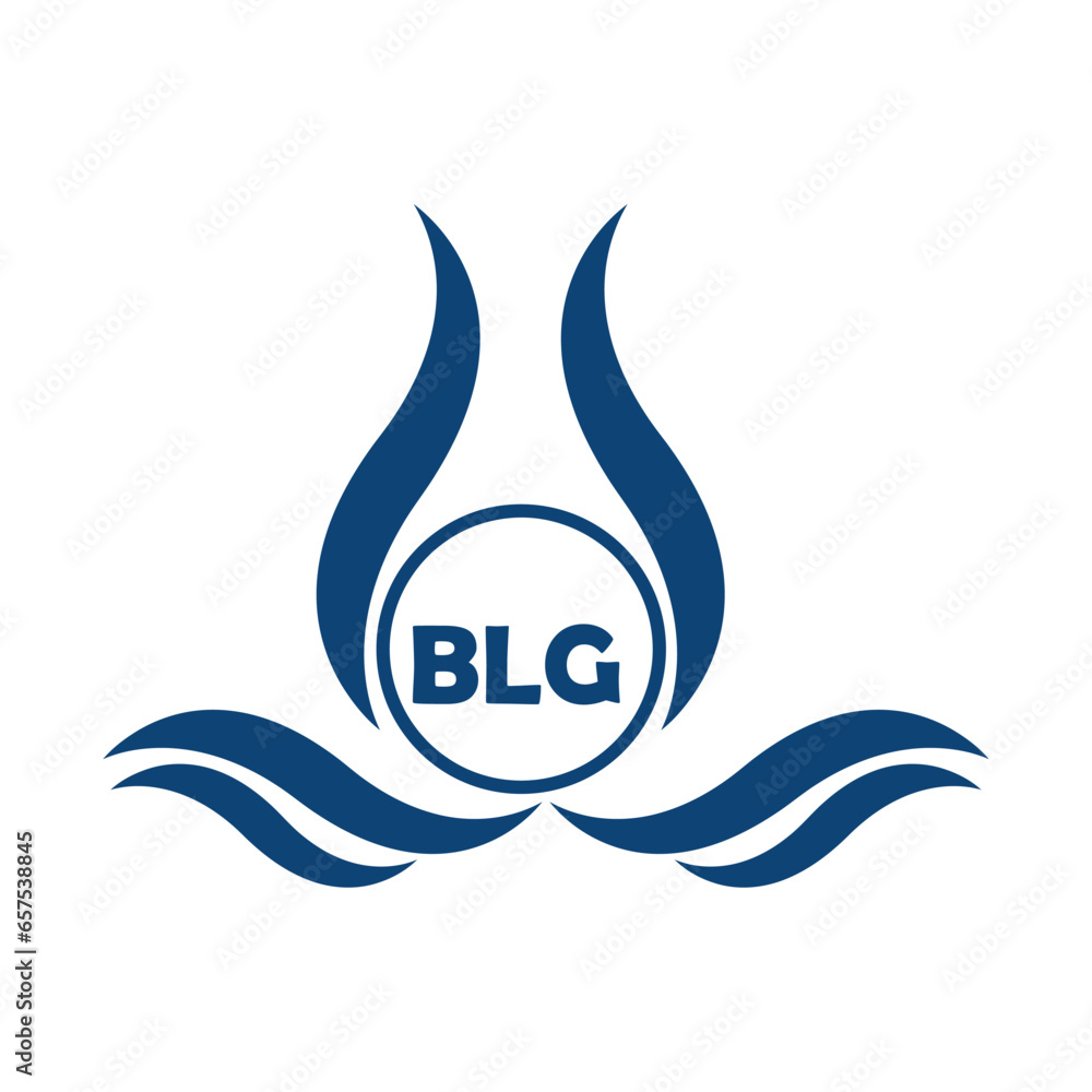 BLG letter water drop icon design with white background in illustrator, BLG Monogram logo design ...
