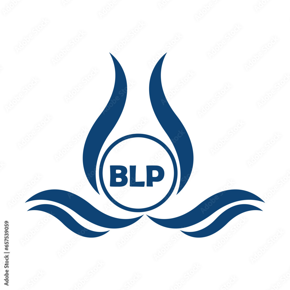 BLP letter water drop icon design with white background in illustrator ...