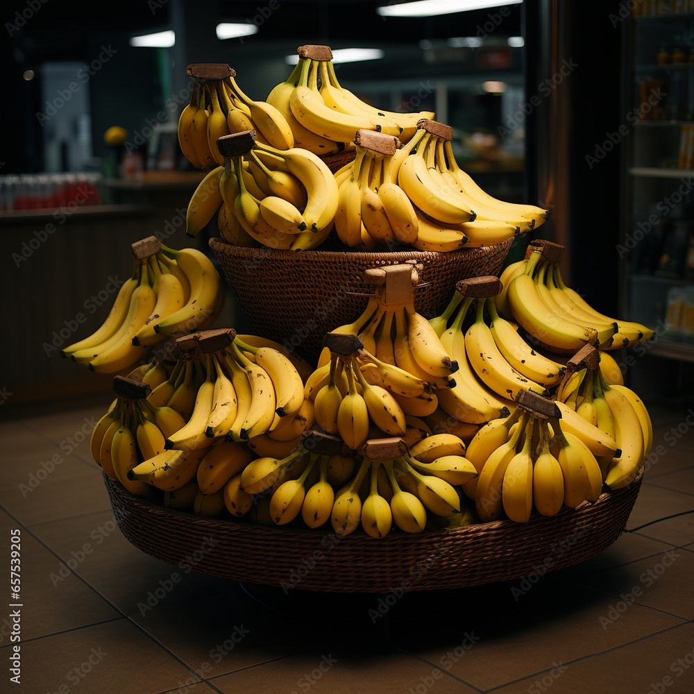 bananen Bananen in einem warenausleger Präsentation Obststand ...