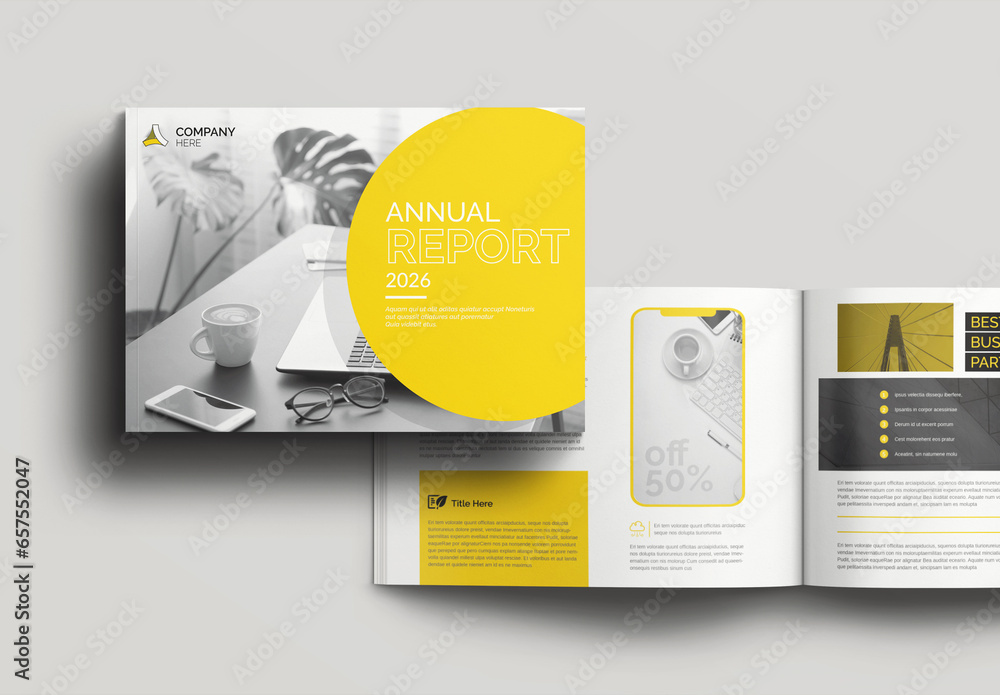 Annual Report Layout Stock Template Adobe Stock