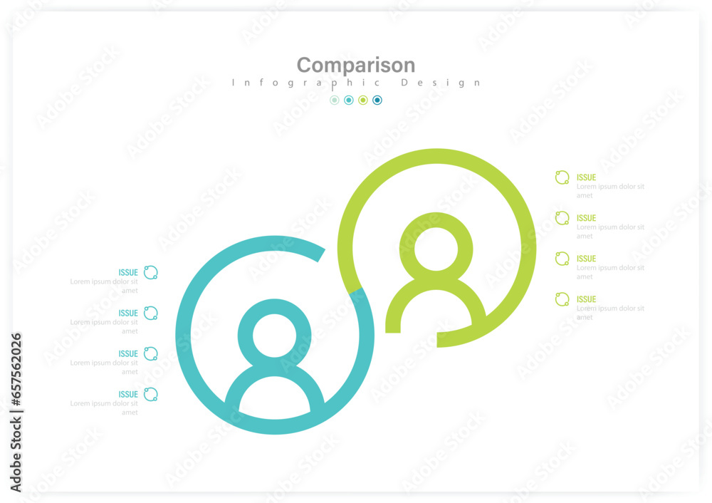 Comparing Two Ideas Infographic Circles stock illustration. Concepts ...
