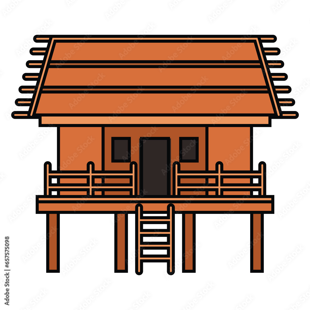 Rumah adat suku dayak, traditional house from kalimantan indonesia ...