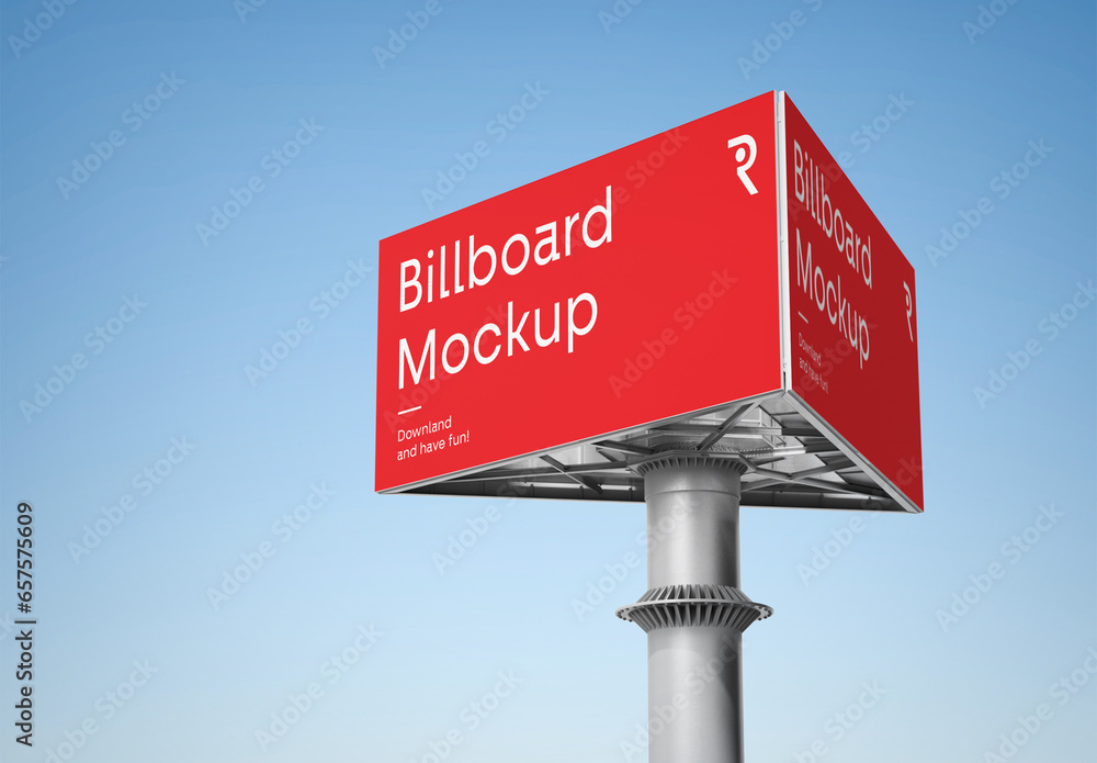 Advertising Standing Billboard Mockup Stock Template | Adobe Stock
