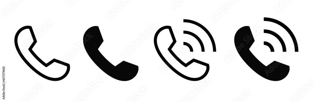 Phone icon set. Call symbol. phone call. contact us sign. Vector Stock ...